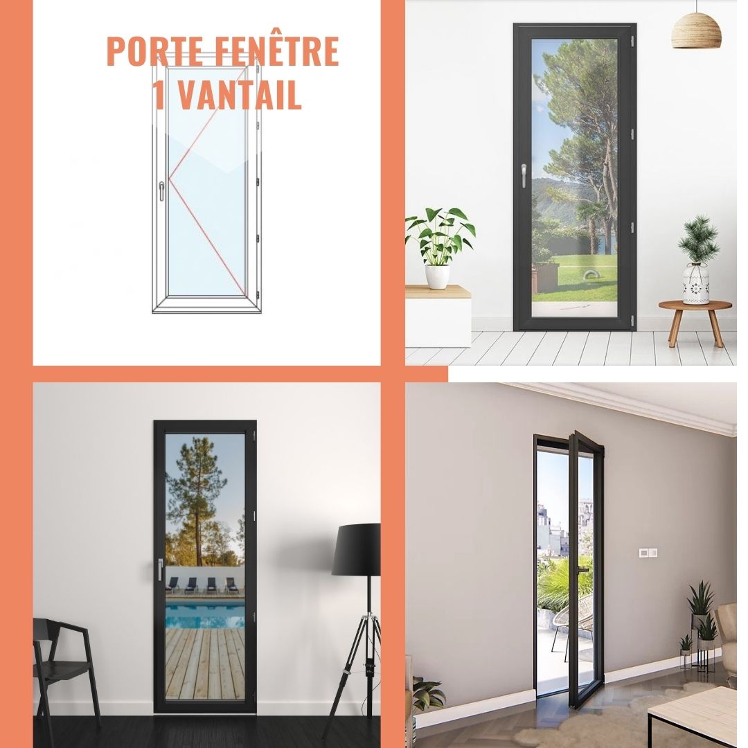 Porte fenêtre PVC 1 vantail tirant gauche Destockage Grossiste