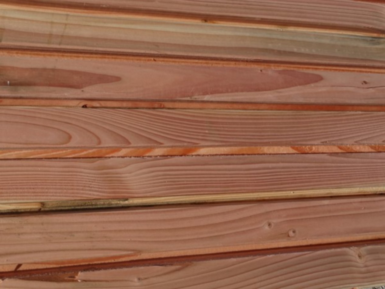Bardage bois pin douglas "vibrato" naturel 44 mm Destockage Grossiste