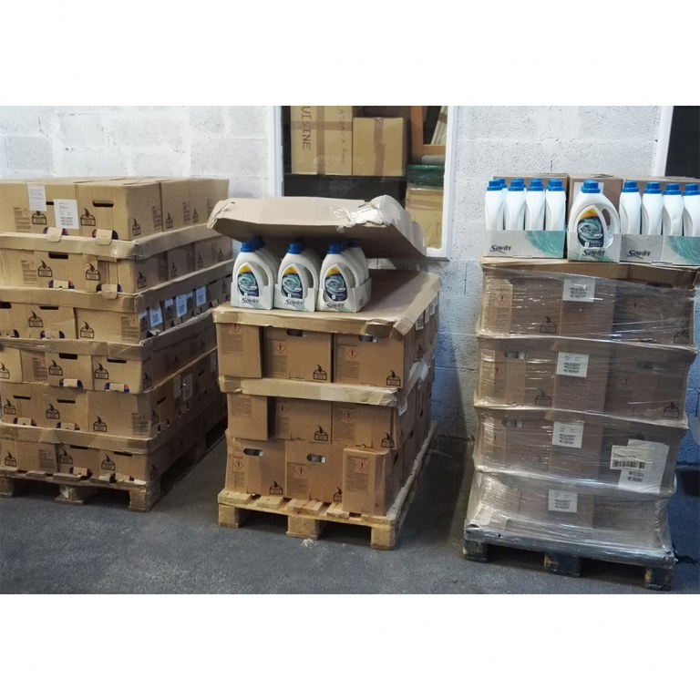 Palette de déstockage Hygiène Lessive adoucissant, papier toilette