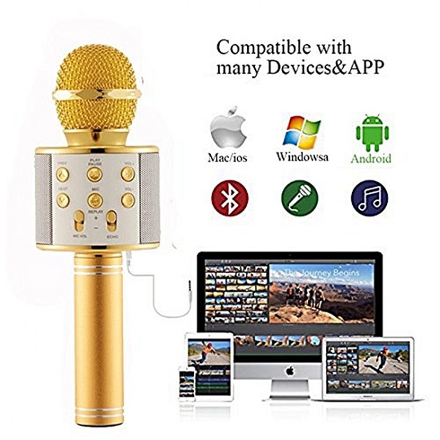 UNIVERSAL Microphone Sans Fil Bluetooth USB Bluetooth Haut-Parleur