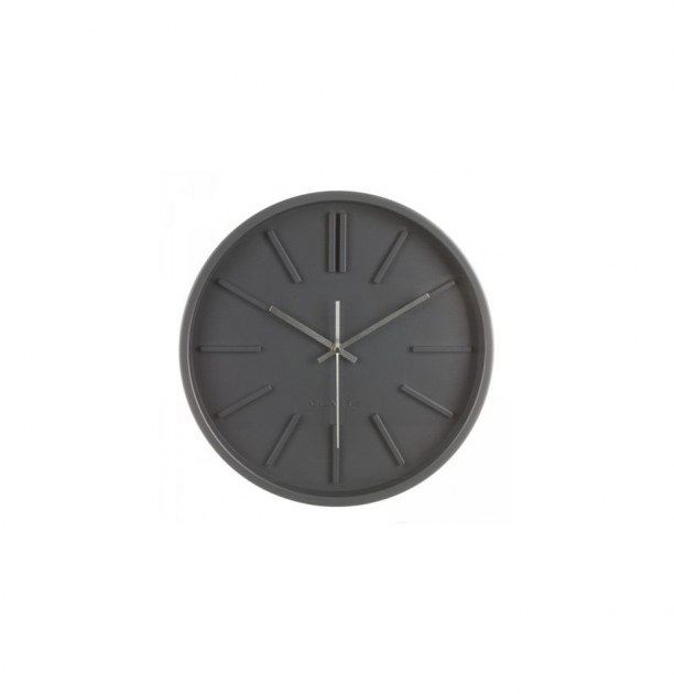 Pendule murale design minimaliste - 35.5 x 4.8 cm - plastique - gris