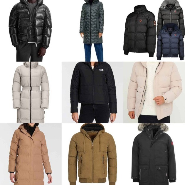 22 € mélange de vestes d’hiver de marques pour hommes/femmes, parkas
