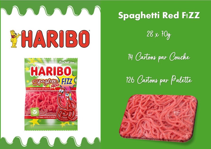 Haribo Sachets 70g - Spaghetti Red Fizz Destockage Grossiste