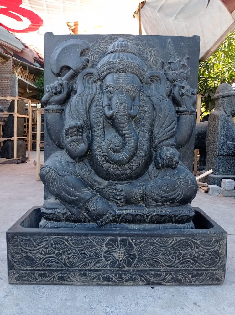 Grossiste Statue Statue Ganesh en pierre naturelle ou pierre reconstituée